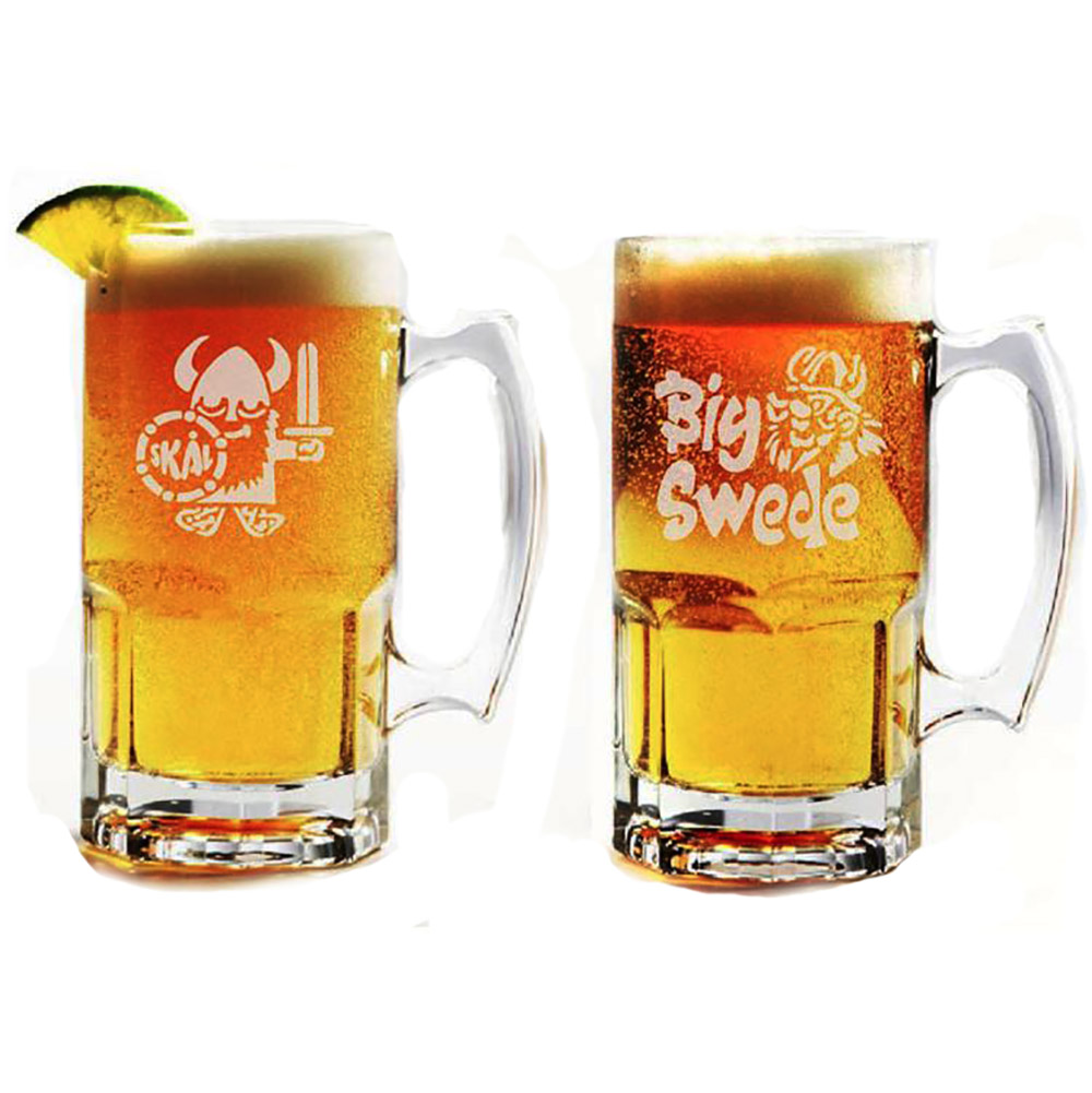 25oz Ecthed Beer Mug