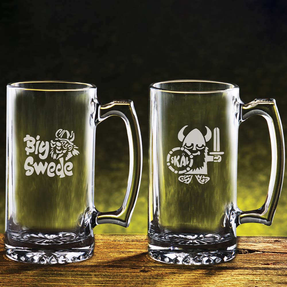 25oz Ecthed Beer Mug
