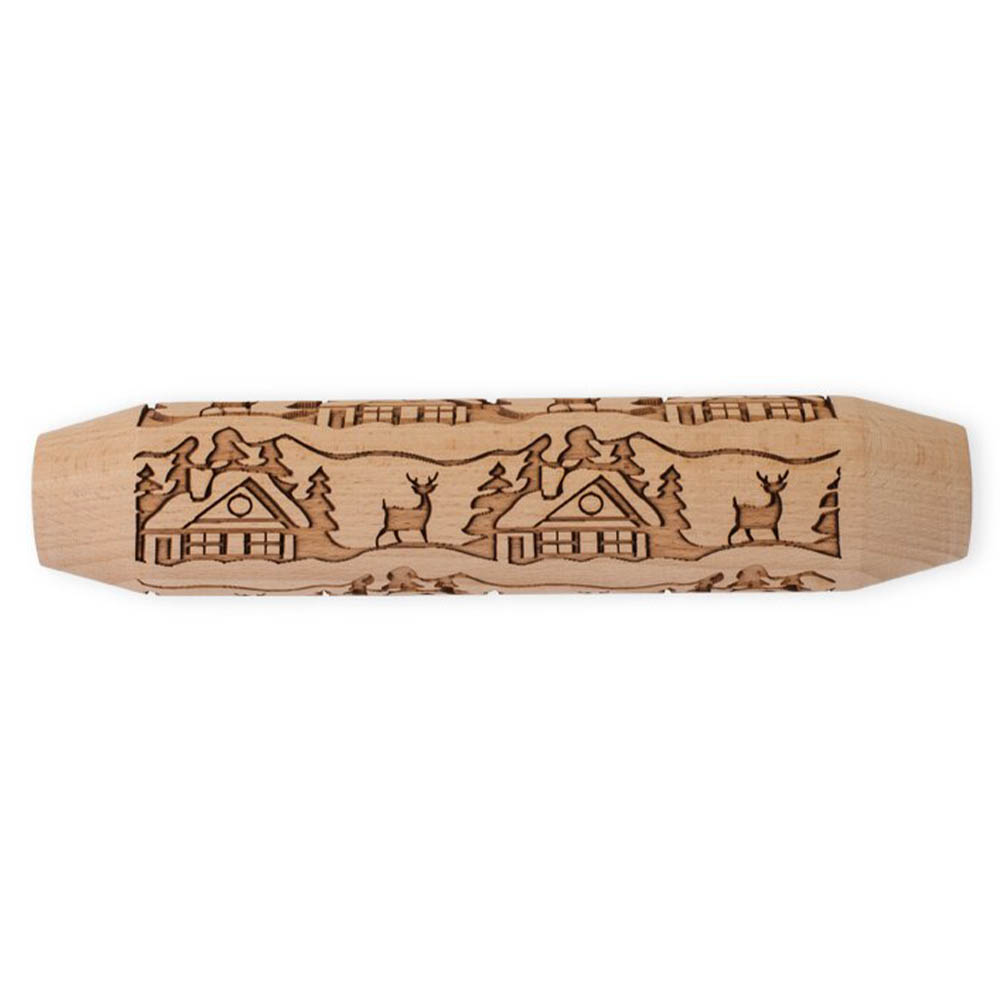 Embossed Rolling Pin Woodland Cottage