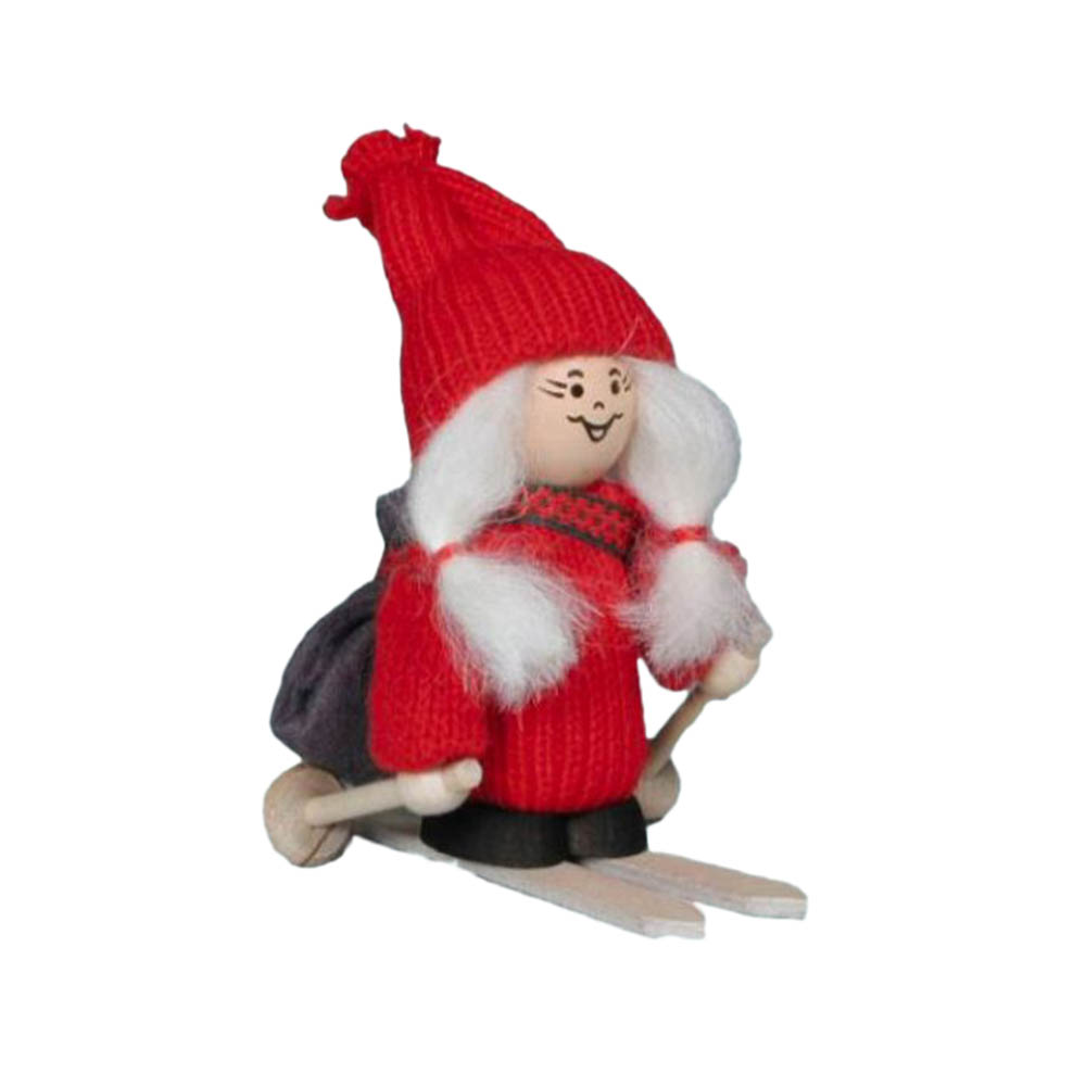 Girl Tomte on Skis
