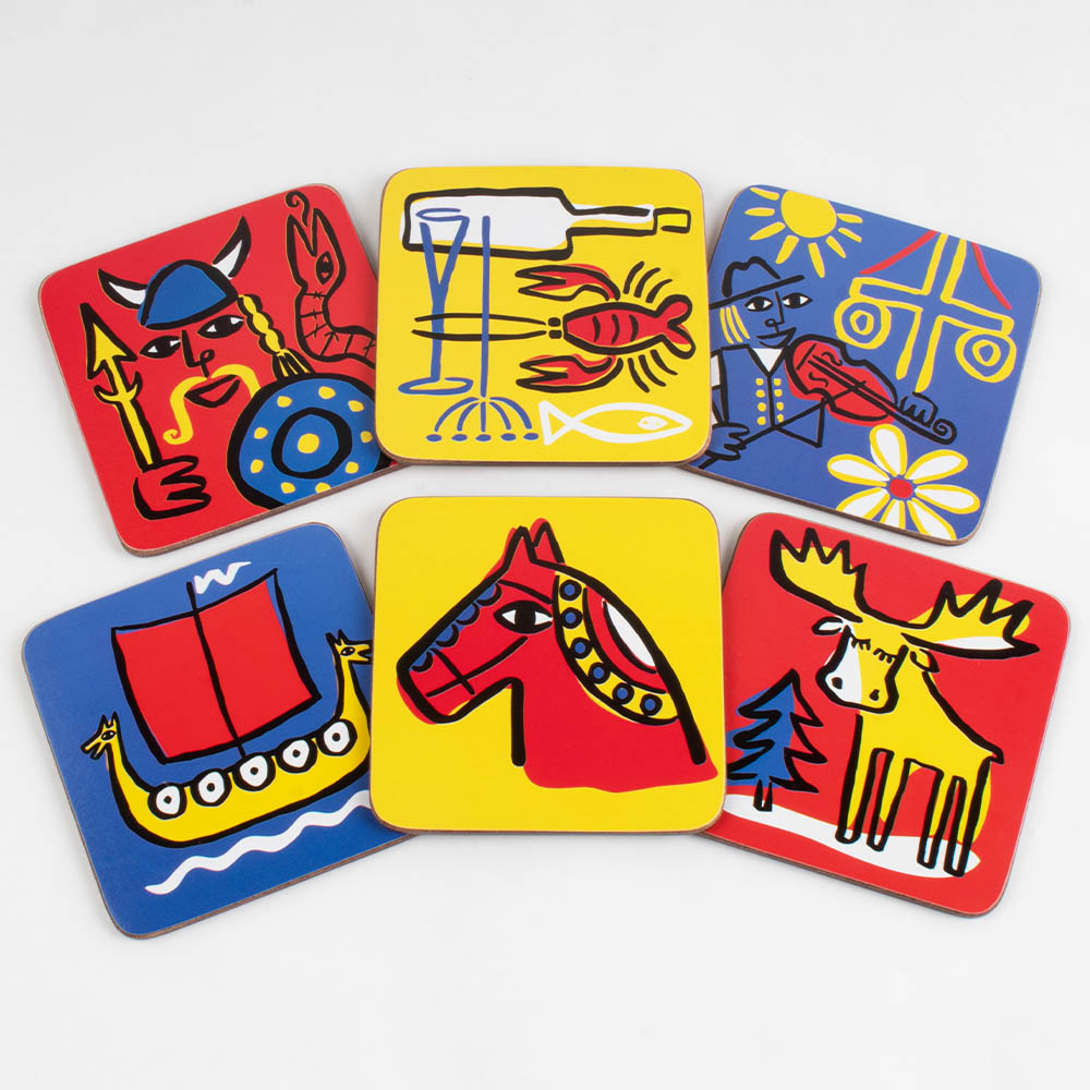 "Swedish Tourist" (6 pack) - Coasters