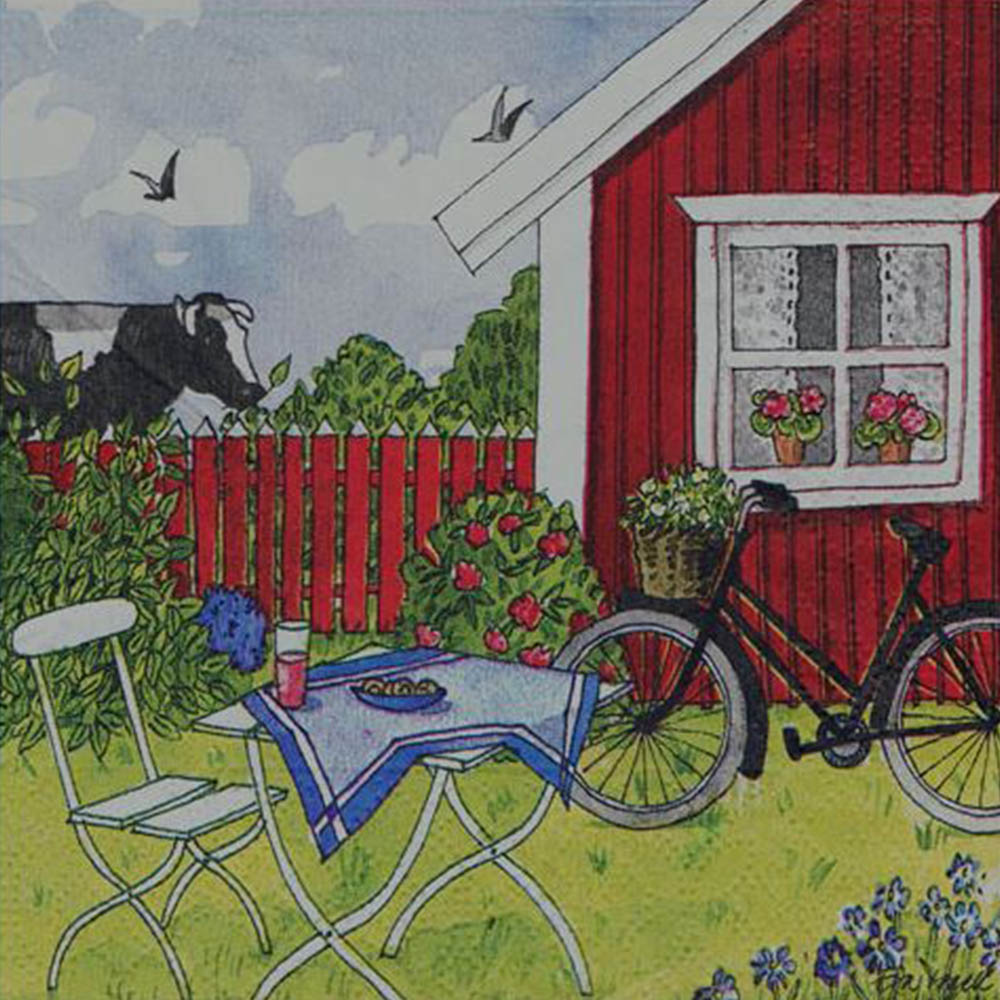 Lunch Napkin - Red Stuga